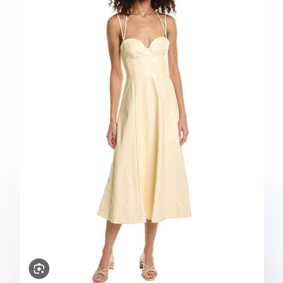 STAUD | Dresses | Nwt Staud Faux Leather Abstract Strappy Bustier Ivory ...